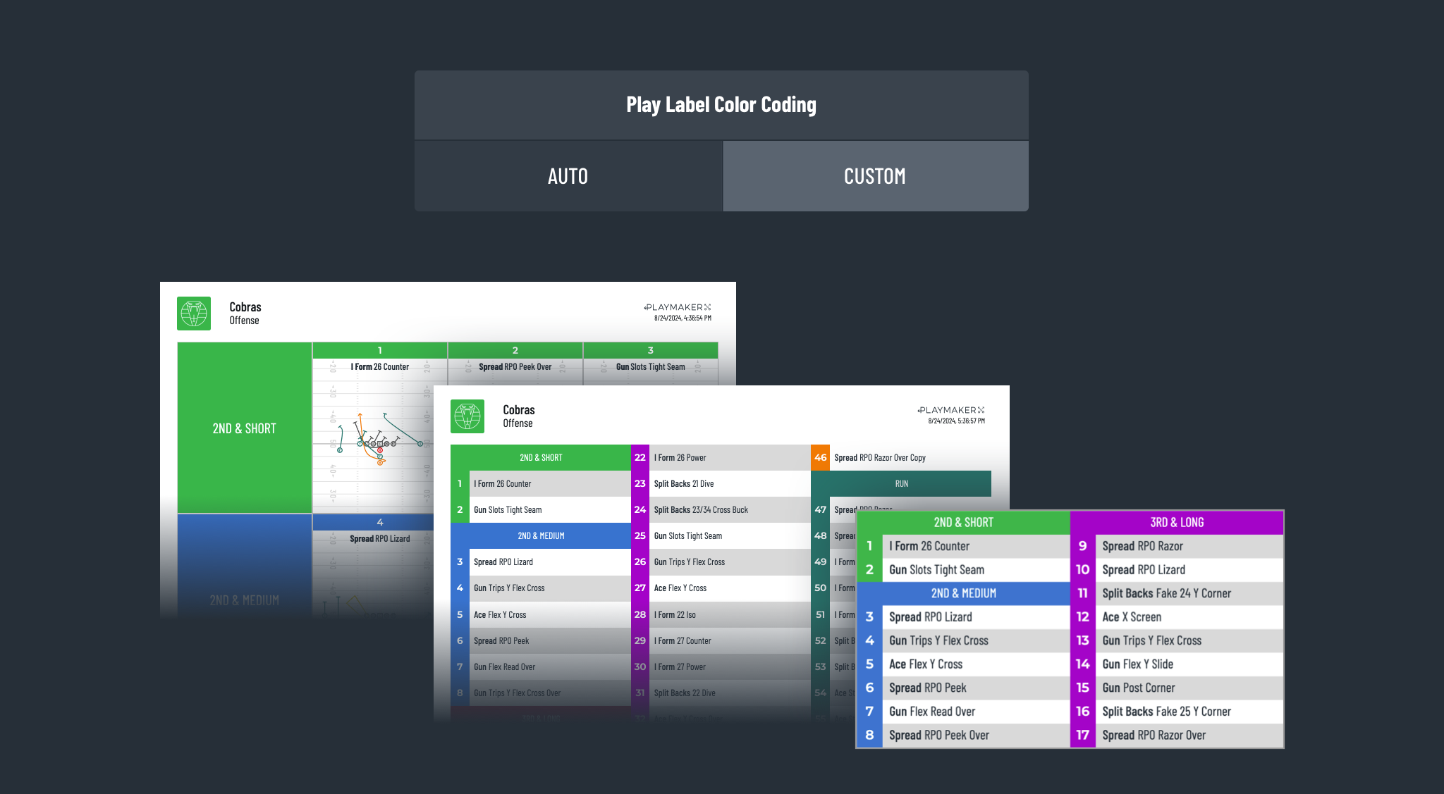 Custom Color Coding for Categories & Formations – TRUE Support Custom Color Coding for Categories & Formations – TRUE Support